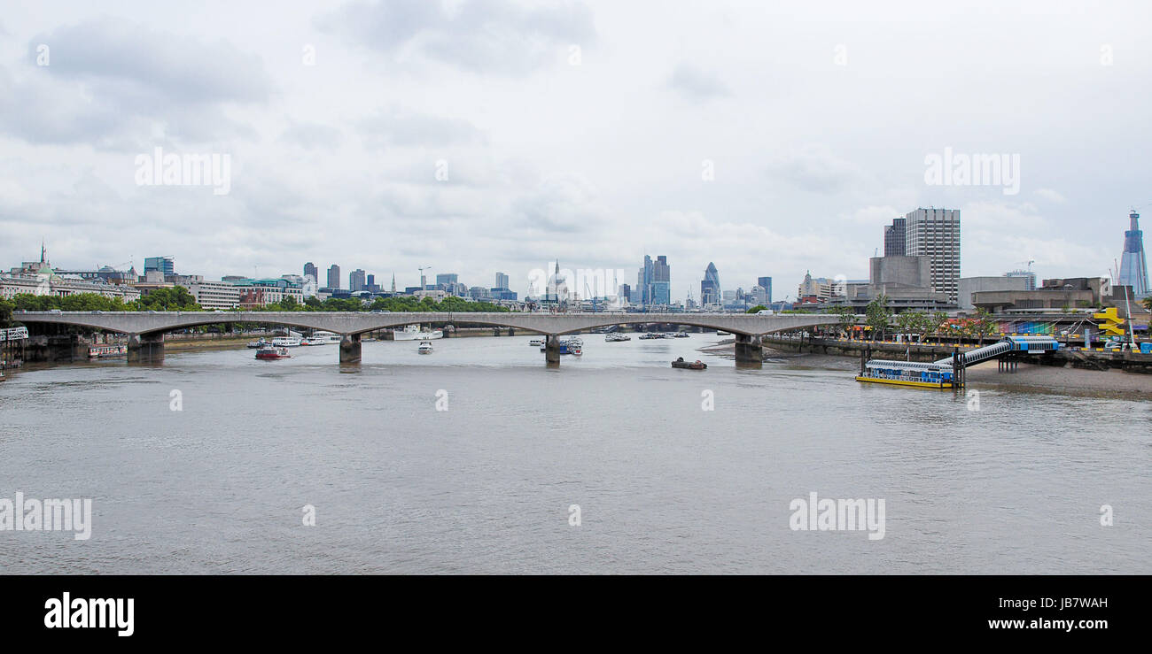 Panoramic view of River Thames London UK Stock Photo - Alamy