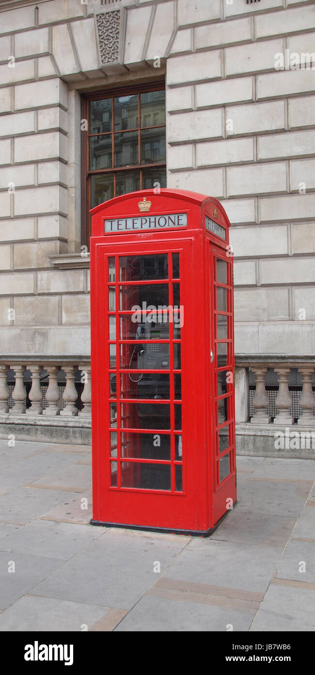 Traditional red telephone box in London UK Stock Photo - Alamy