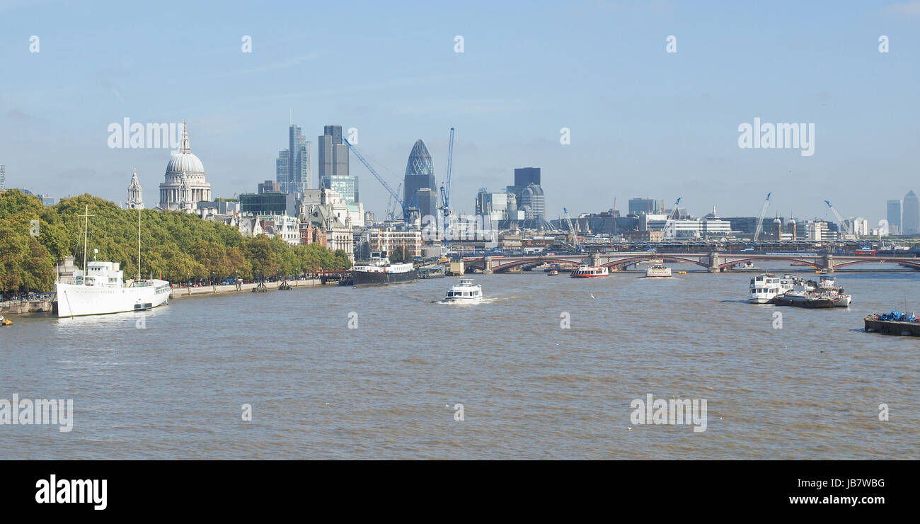 Panoramic view of River Thames London UK Stock Photo - Alamy