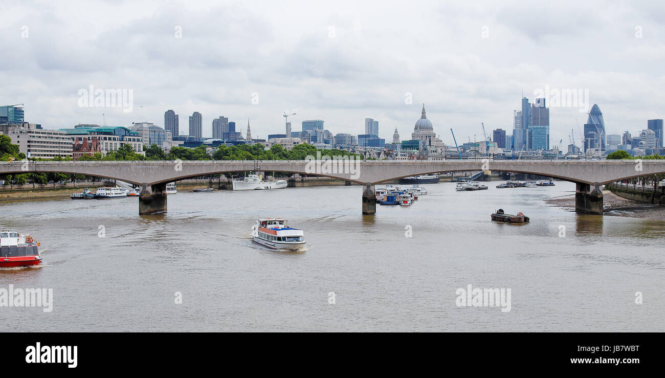 Panoramic view of River Thames London UK Stock Photo - Alamy