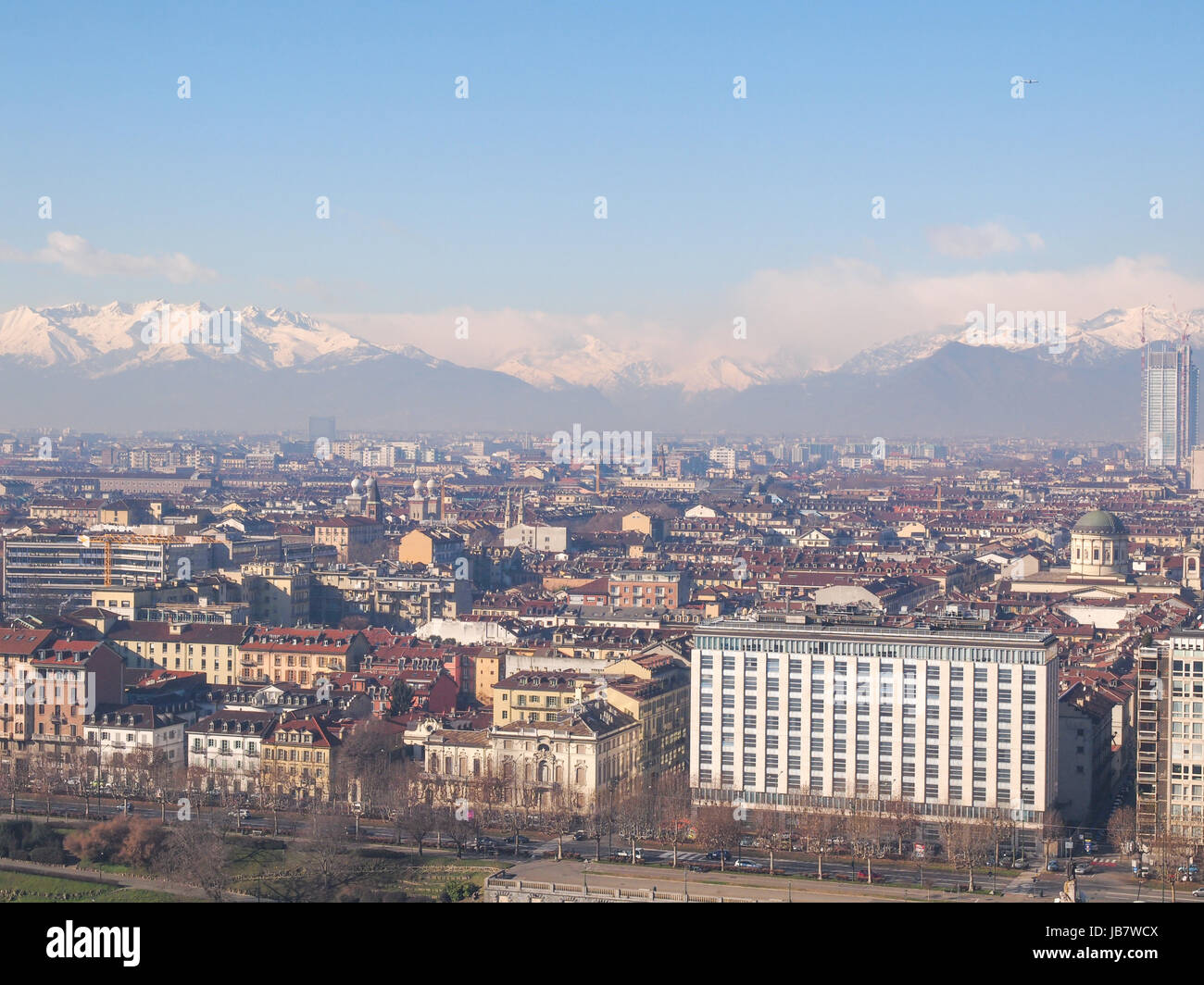 Turin skyline panorama seen from the hills surrounding the city Stock ...
