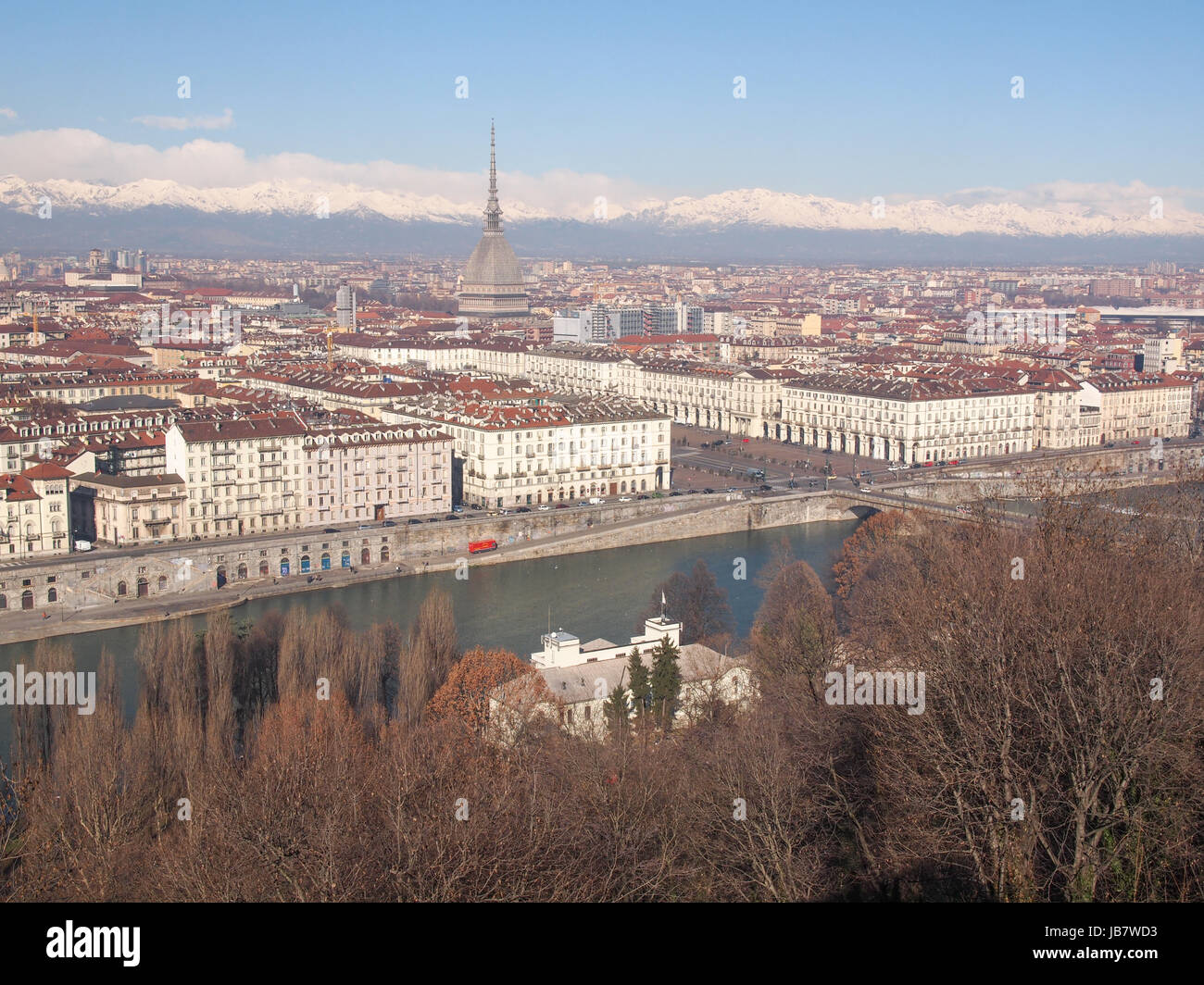 Turin skyline panorama seen from the hills surrounding the city Stock ...