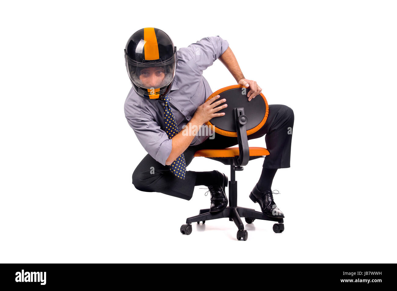 Racing in an office chair Cut Out Stock Images & Pictures - Alamy