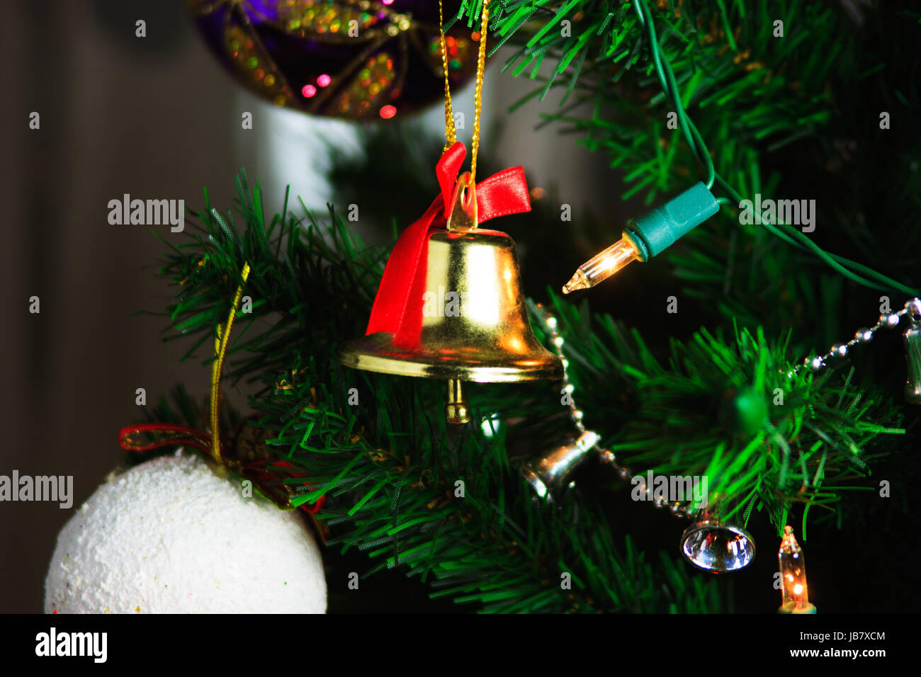 christmas bell hanging on the christmas tree Stock Photo - Alamy