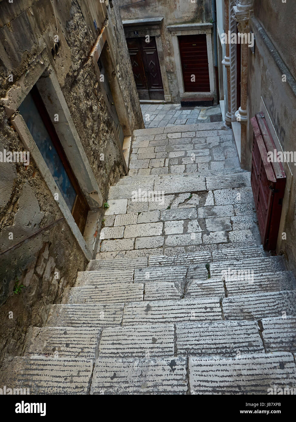 Stairs in old town of Sibenik, Croatia Stock Photo - Alamy