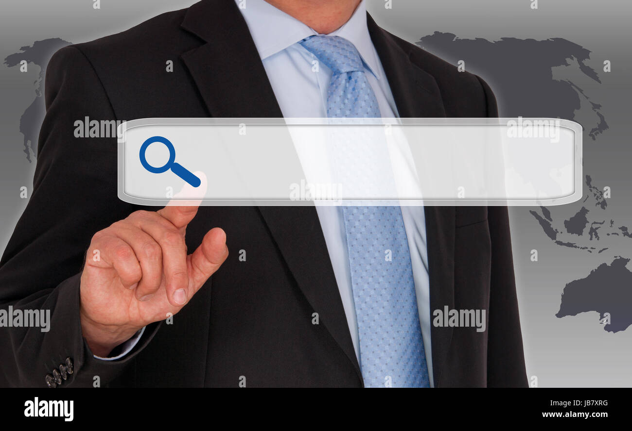 Businessman touching screen Stock Photo - Alamy Businessman touching screen Stock Photo - Alamy