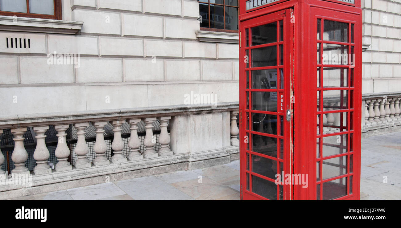 Traditional red telephone box in London UK Stock Photo - Alamy