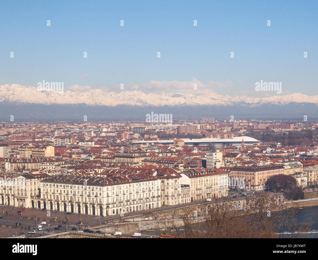 Turin skyline panorama seen from the hills surrounding the city Stock ...