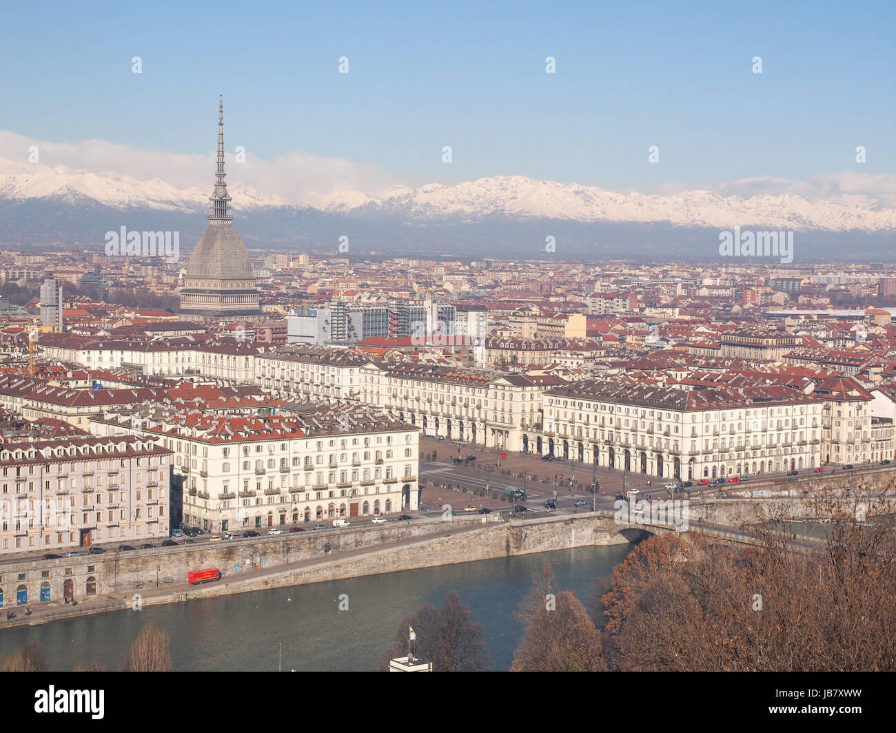 Turin skyline panorama seen from the hills surrounding the city Stock ...