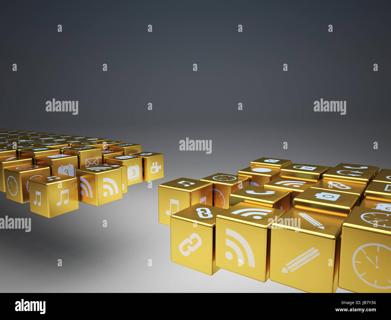 3d image of broken golden bridge Stock Photo - Alamy