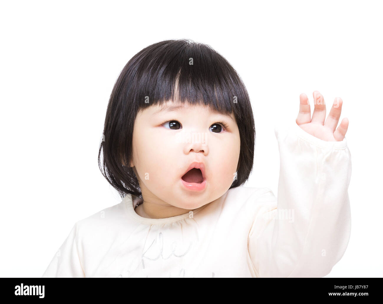 Asian baby hand up Stock Photo - Alamy