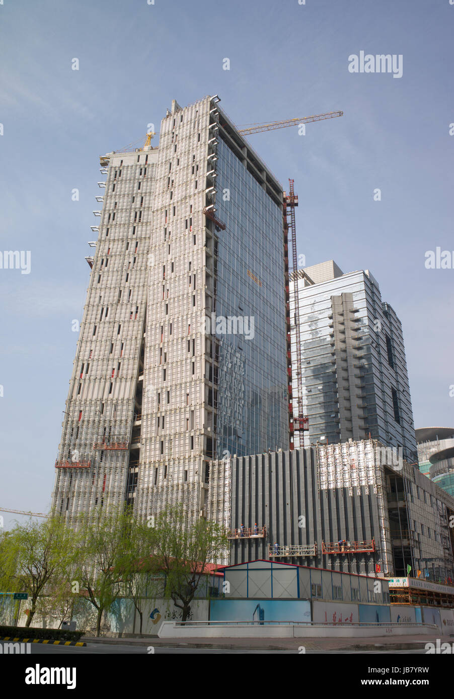 High rise office buildings under construction, Suzhou Industrial Park ...
