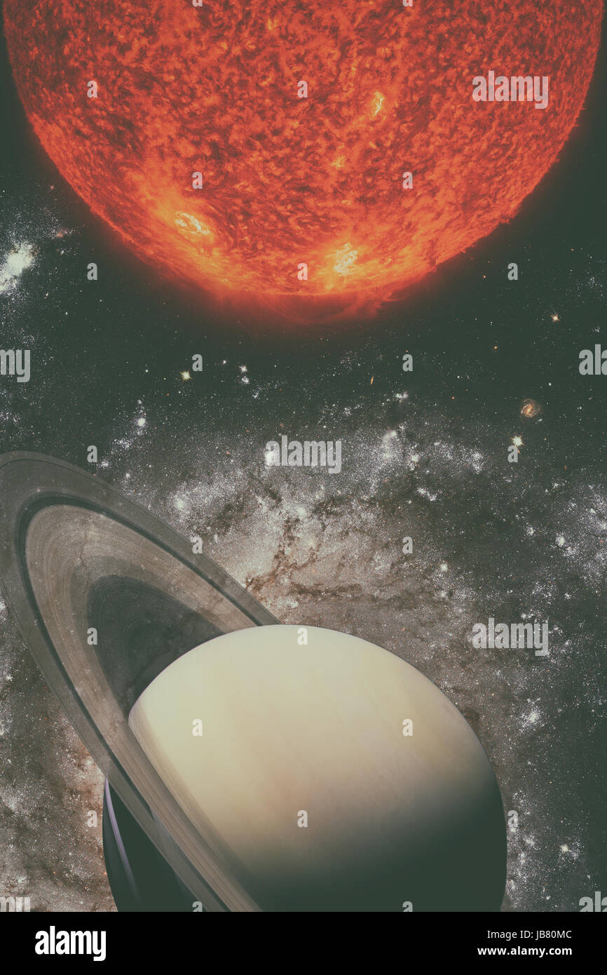 Solar System - Saturn. It is the sixth planet from the Sun and the ...