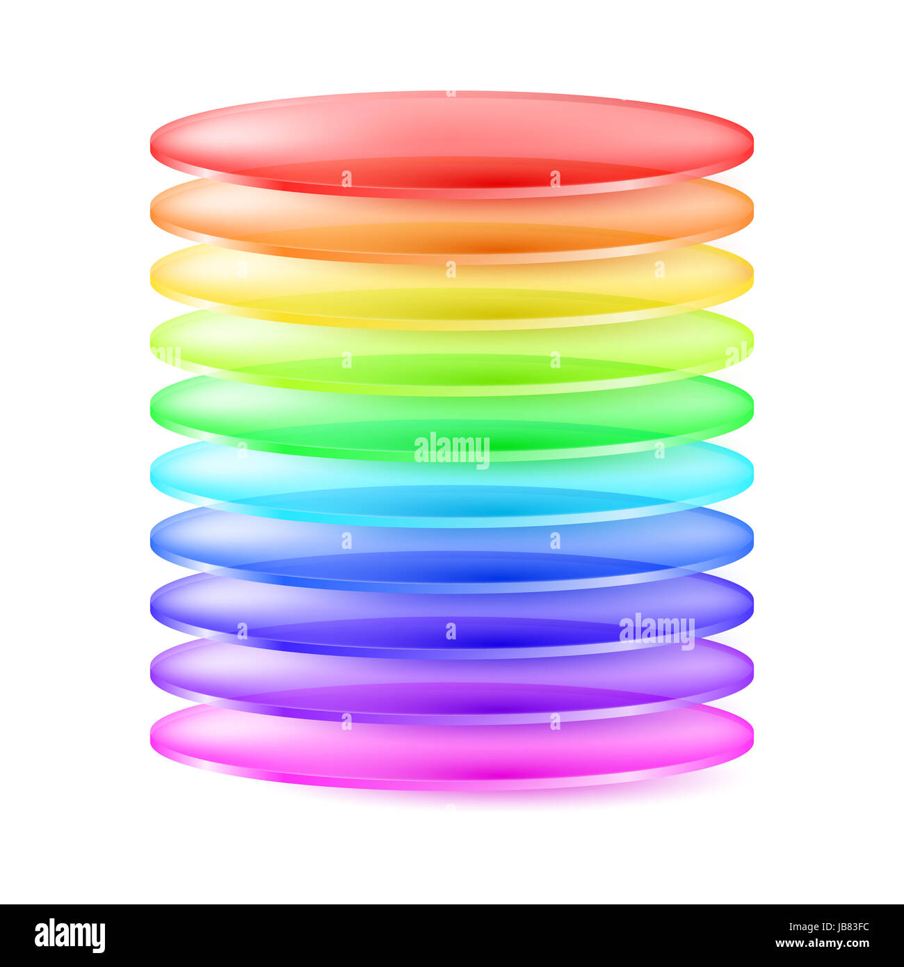 Abstract cylinder made of colorful transparent layers. Illustration on ...