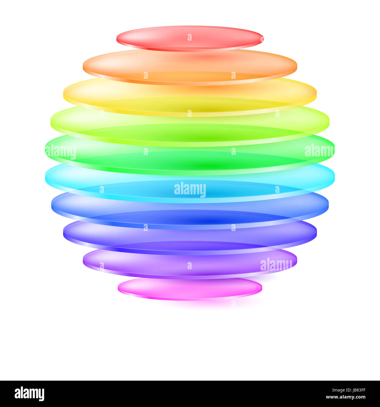 Abstract sphere made of colorful transparent layers. Illustration on ...