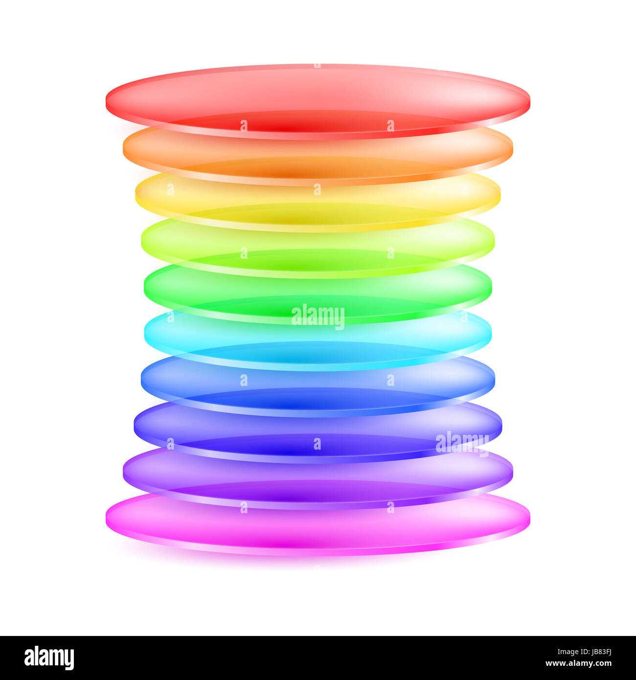 Abstract shape made of multi-colored transparent layers. Illustration ...