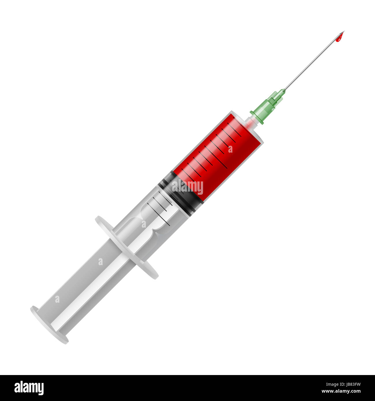 Syringe with blood isolated on white background Stock Photo - Alamy