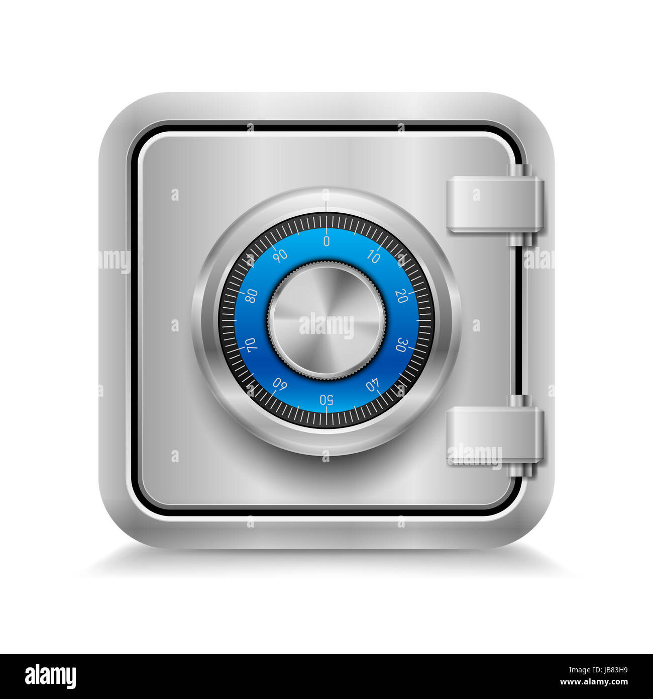 Icon of metal safe with mechanical code lock on white background Stock ...