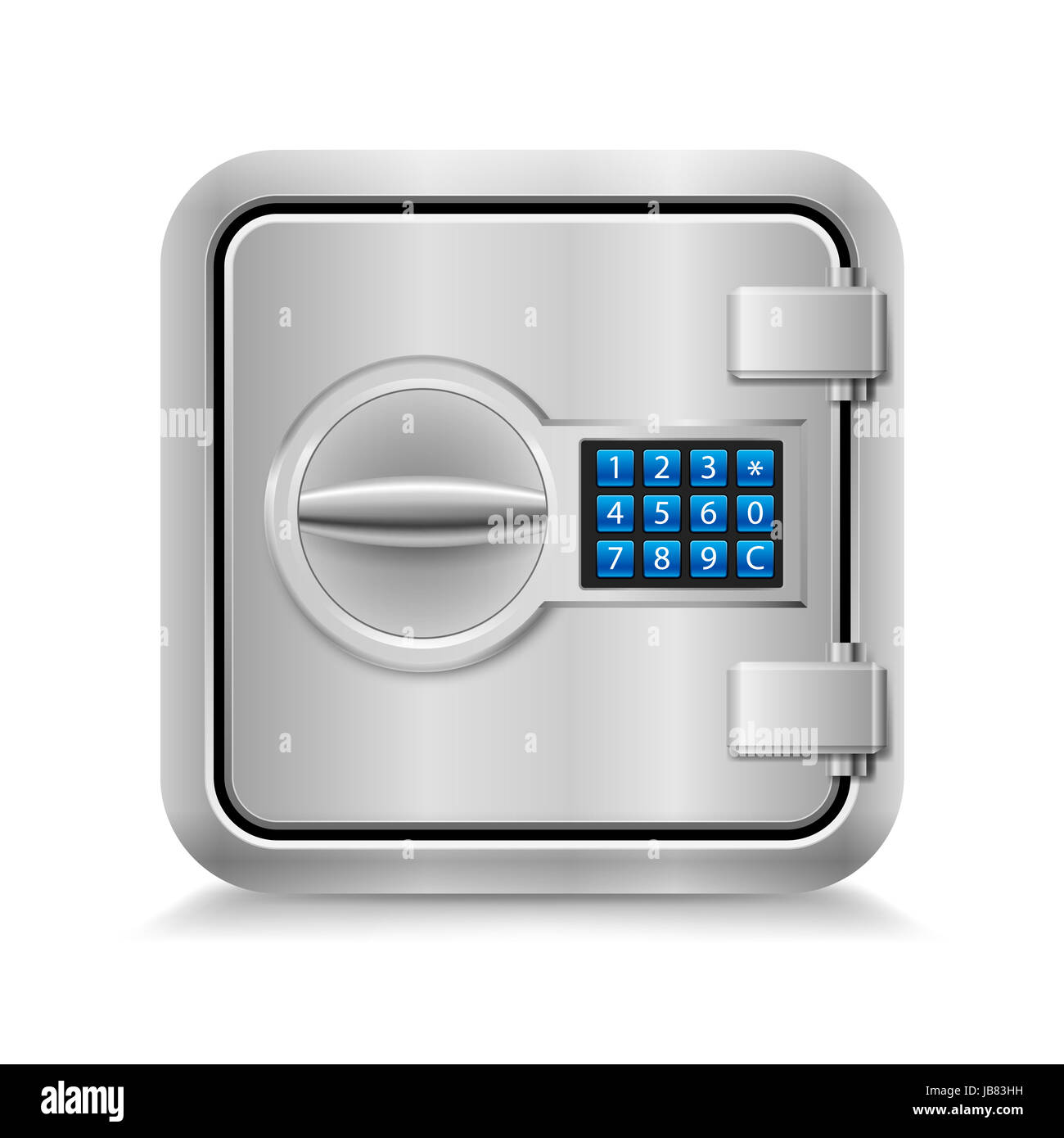 Icon of metal safe with electronic lock on white background Stock Photo ...