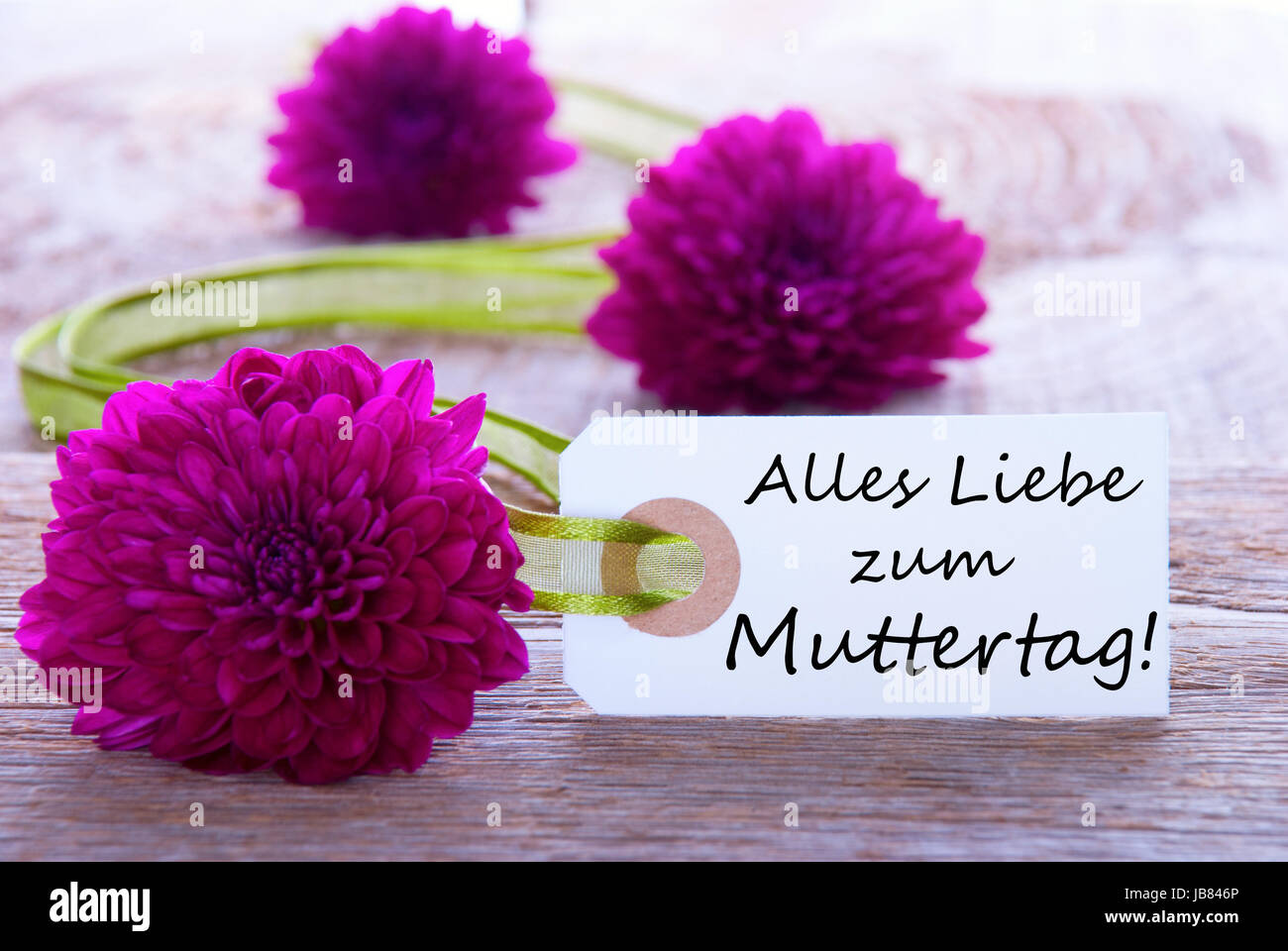 Label with the German Words Alles Liebe zum Muttertag which means Happy ...