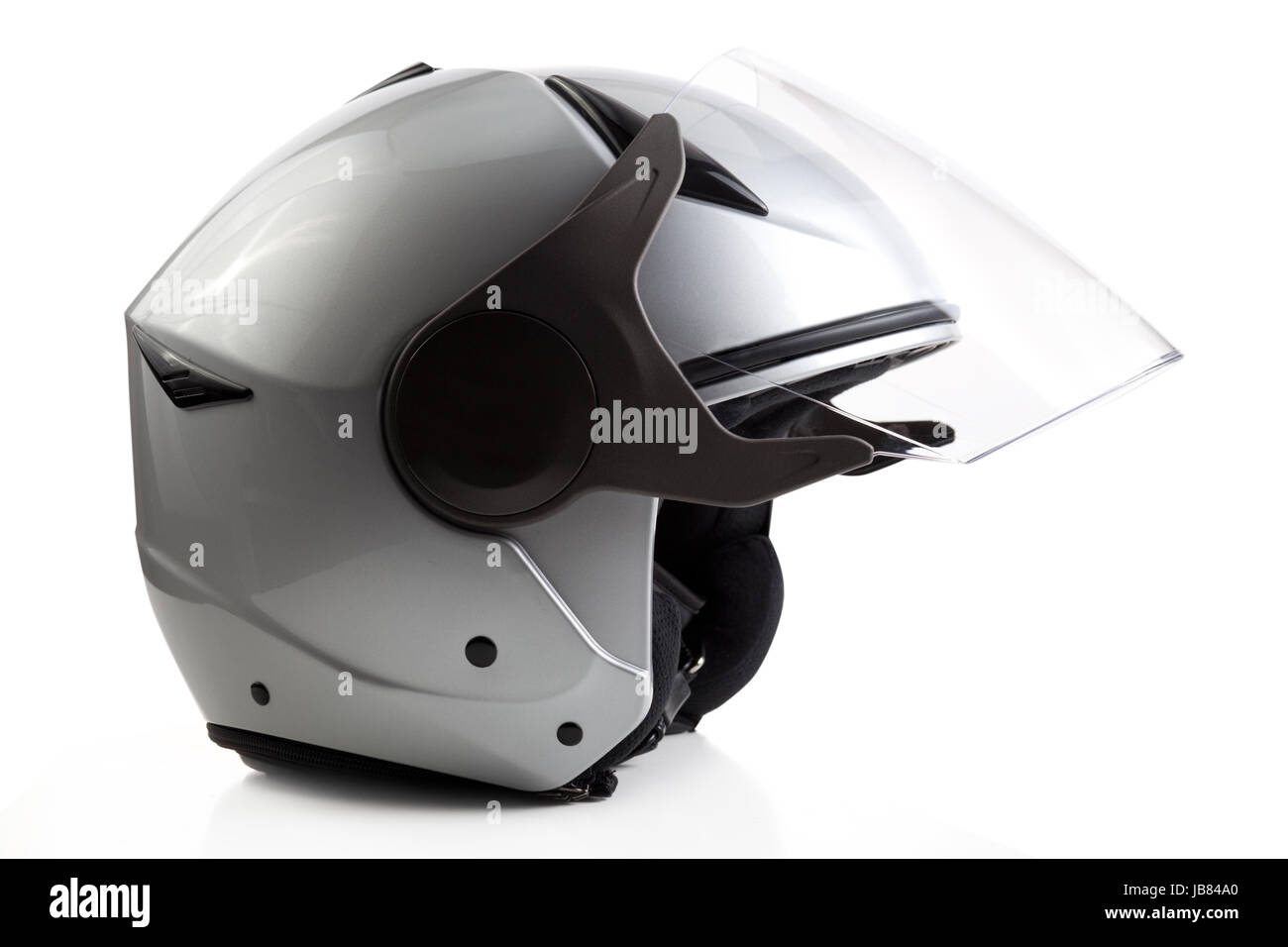 Open face helmet with visor Cut Out Stock Images & Pictures - Alamy