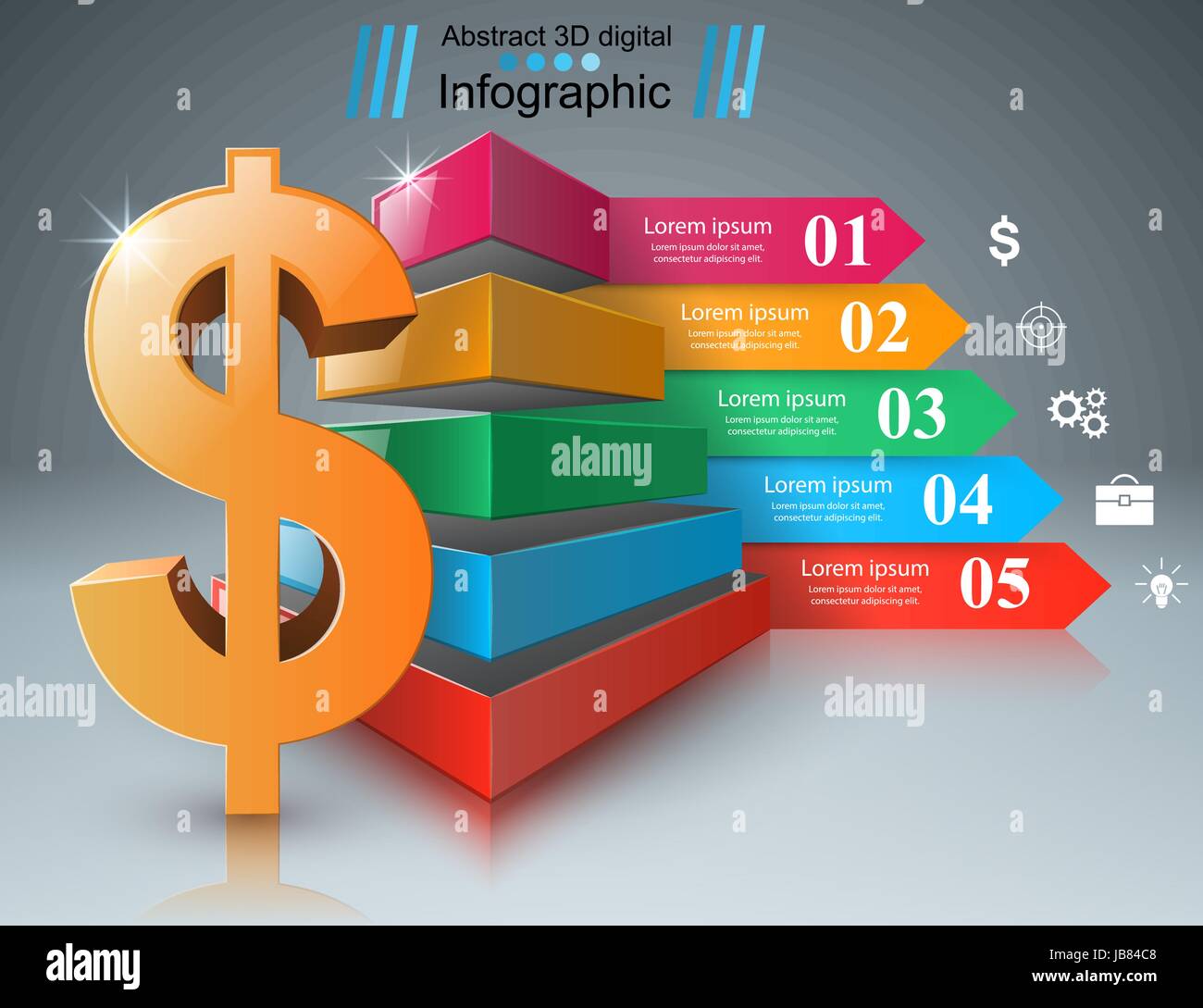 Business Infographics. Dollar, Money icon Stock Vector Image & Art - Alamy