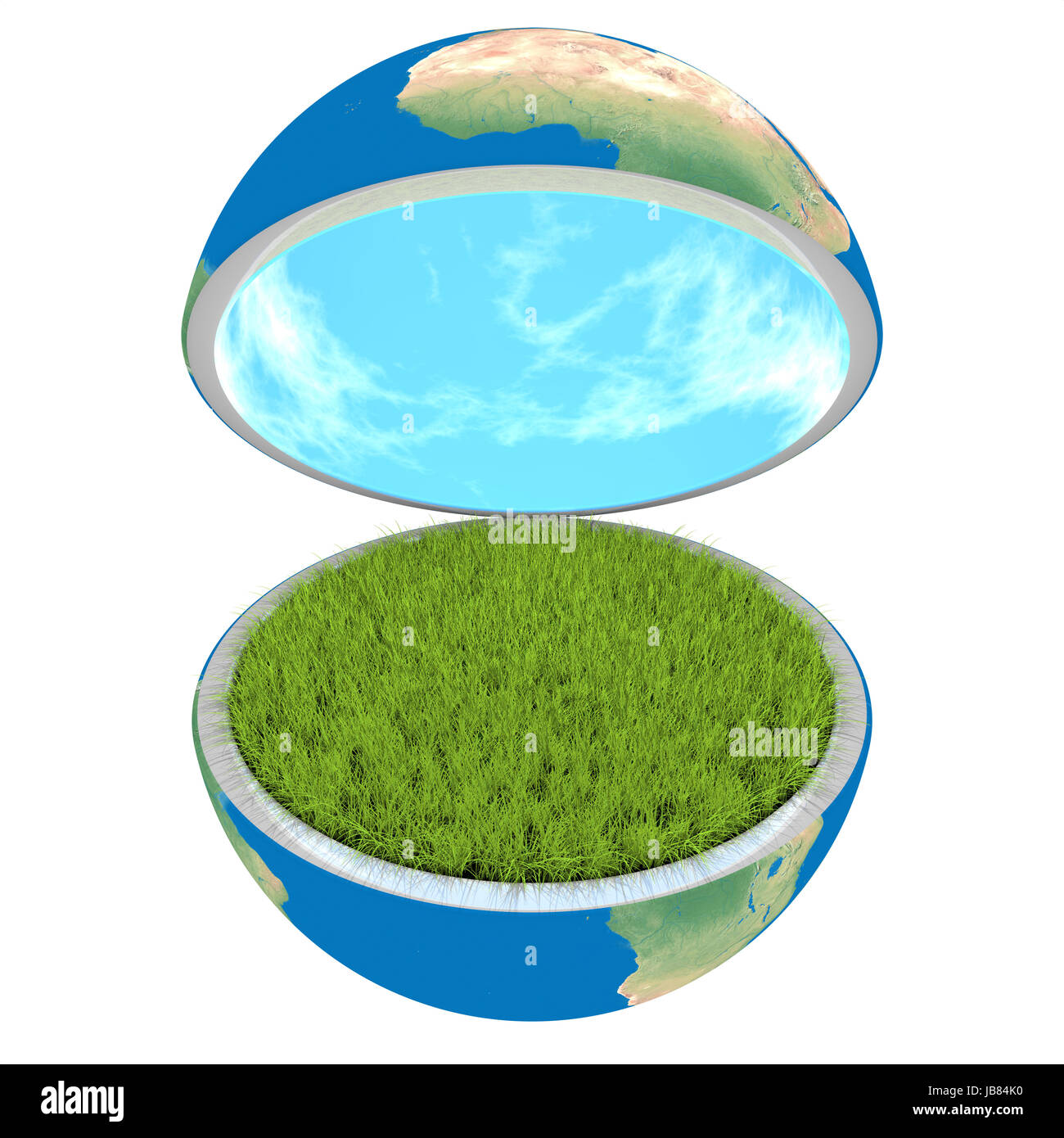 Opening planet Earth isolated on white background, concept of ecology ...