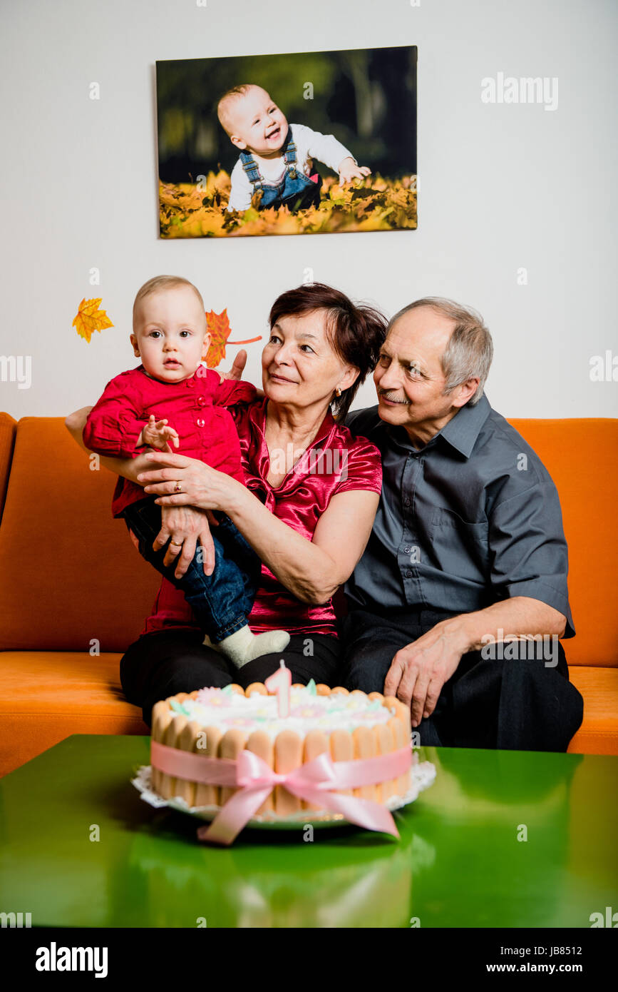 Baby grandparents birthday hi-res stock photography and images - Alamy