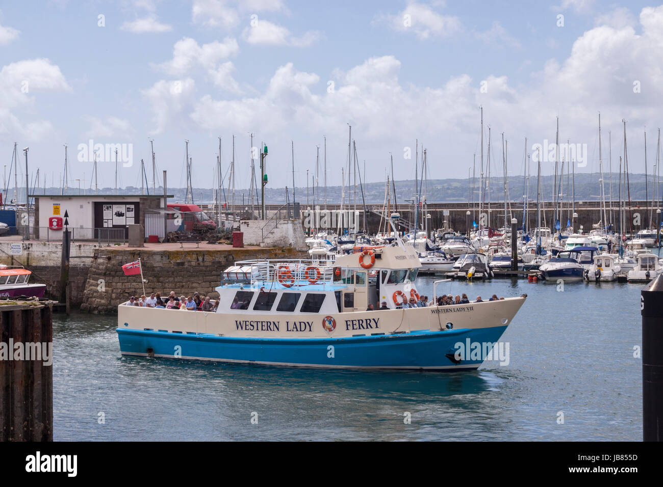 The Western Lady VII Ferry leaves it's berth at Torquay on it's way to ...