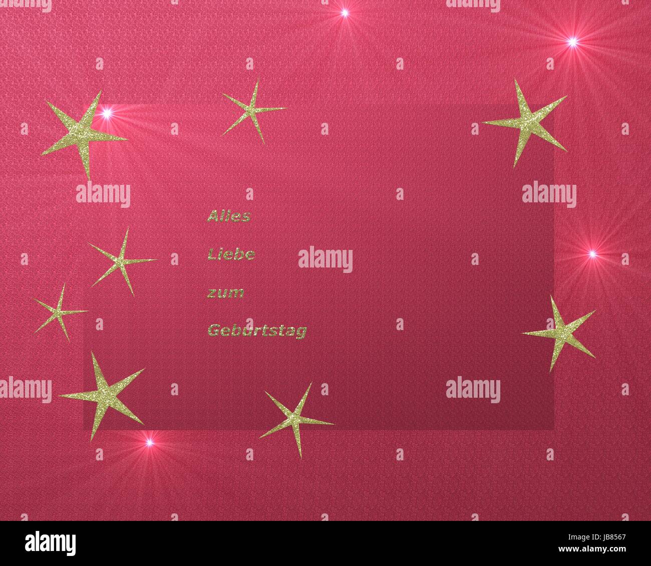 written in German letters happy birthday card Stock Photo - Alamy