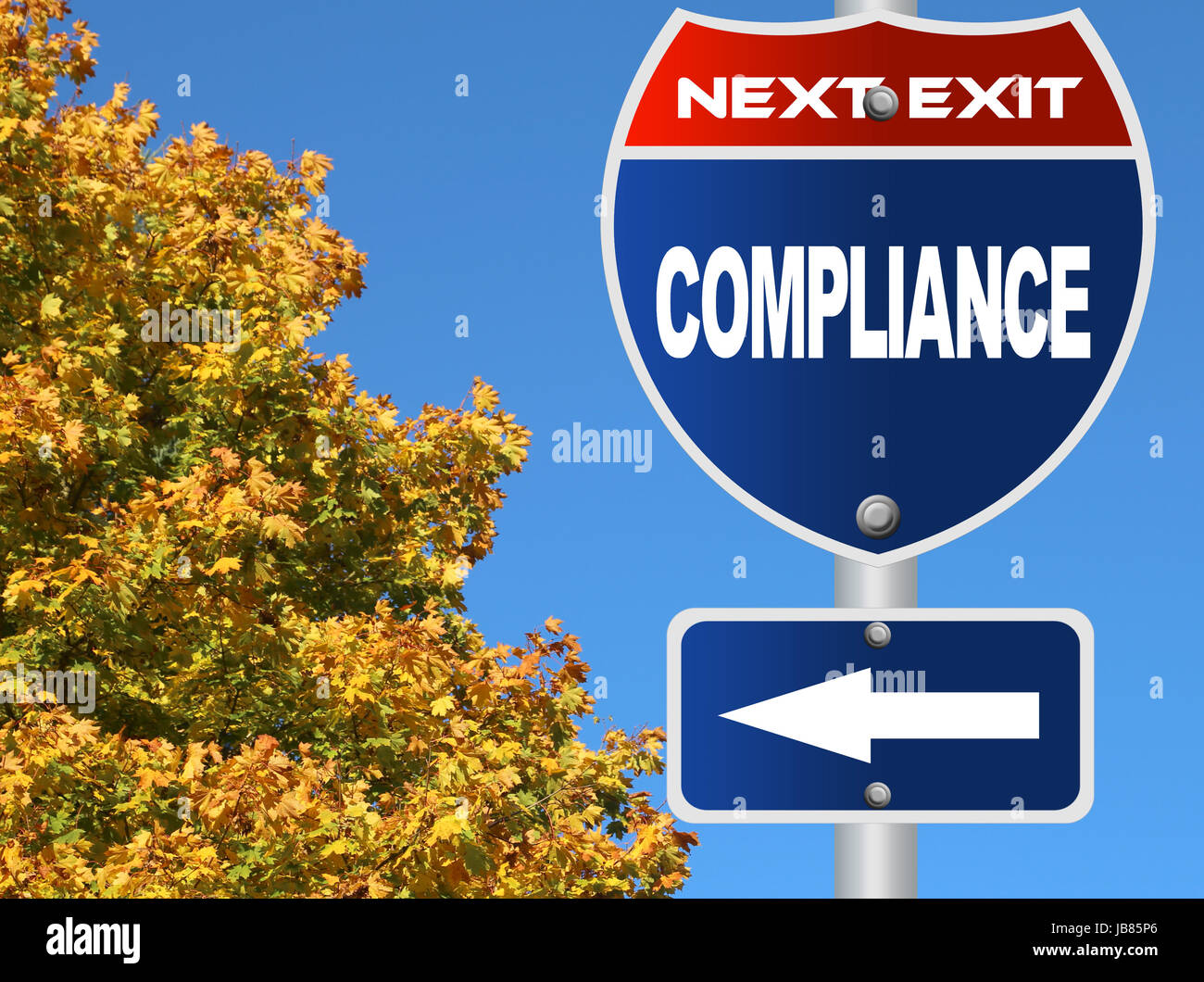 Compliance road sign Stock Photo - Alamy