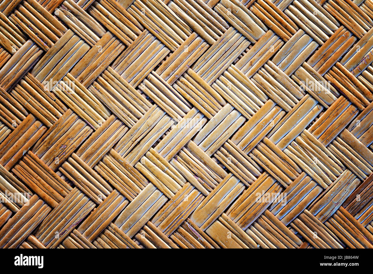 Old bamboo weave mat texture and background Stock Photo - Alamy