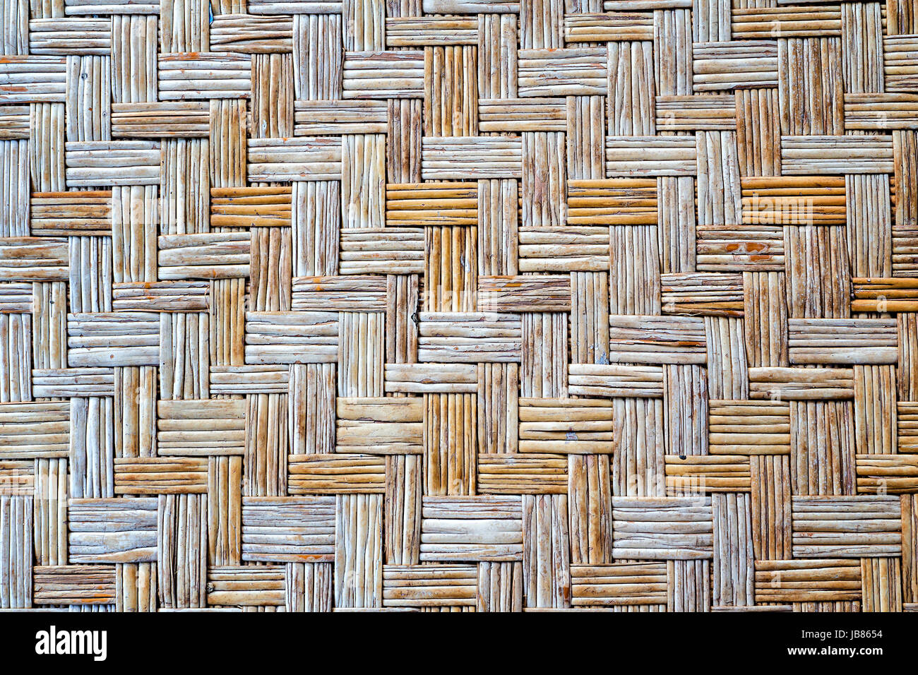 Old bamboo weave mat texture and background Stock Photo - Alamy