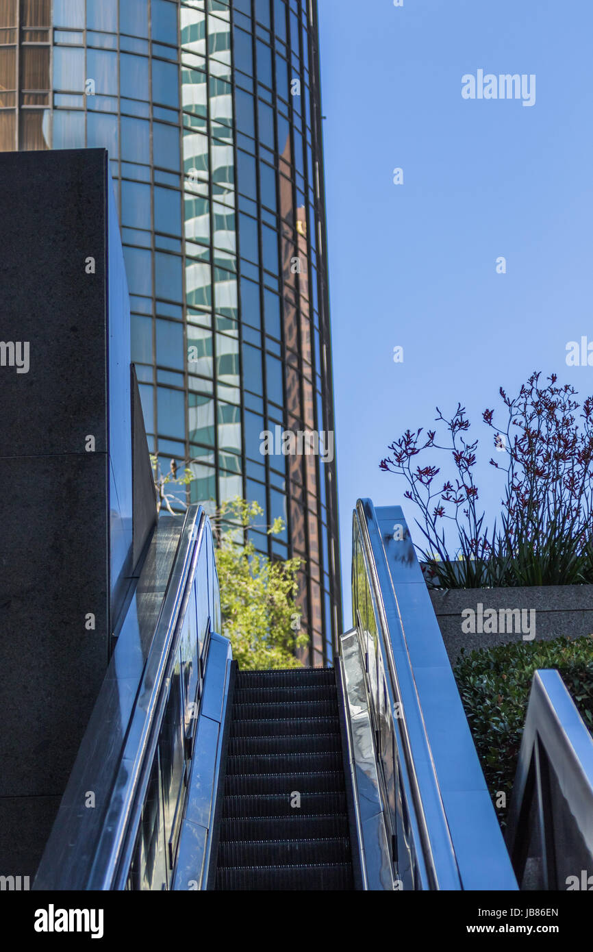 Modern building and escalator Stock Photo - Alamy