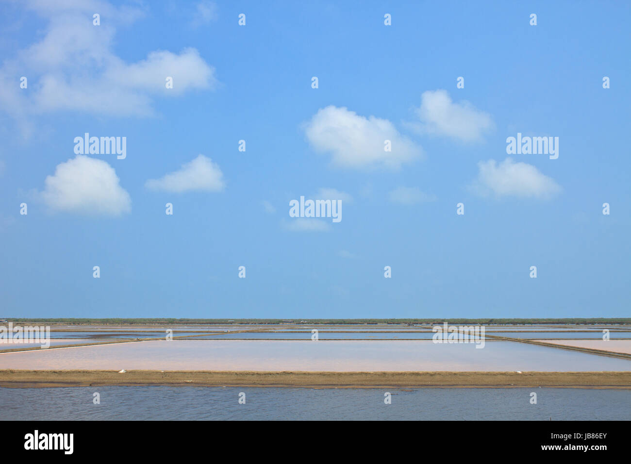 Salt fields, saline in Samutsakorn, thailand Stock Photo - Alamy