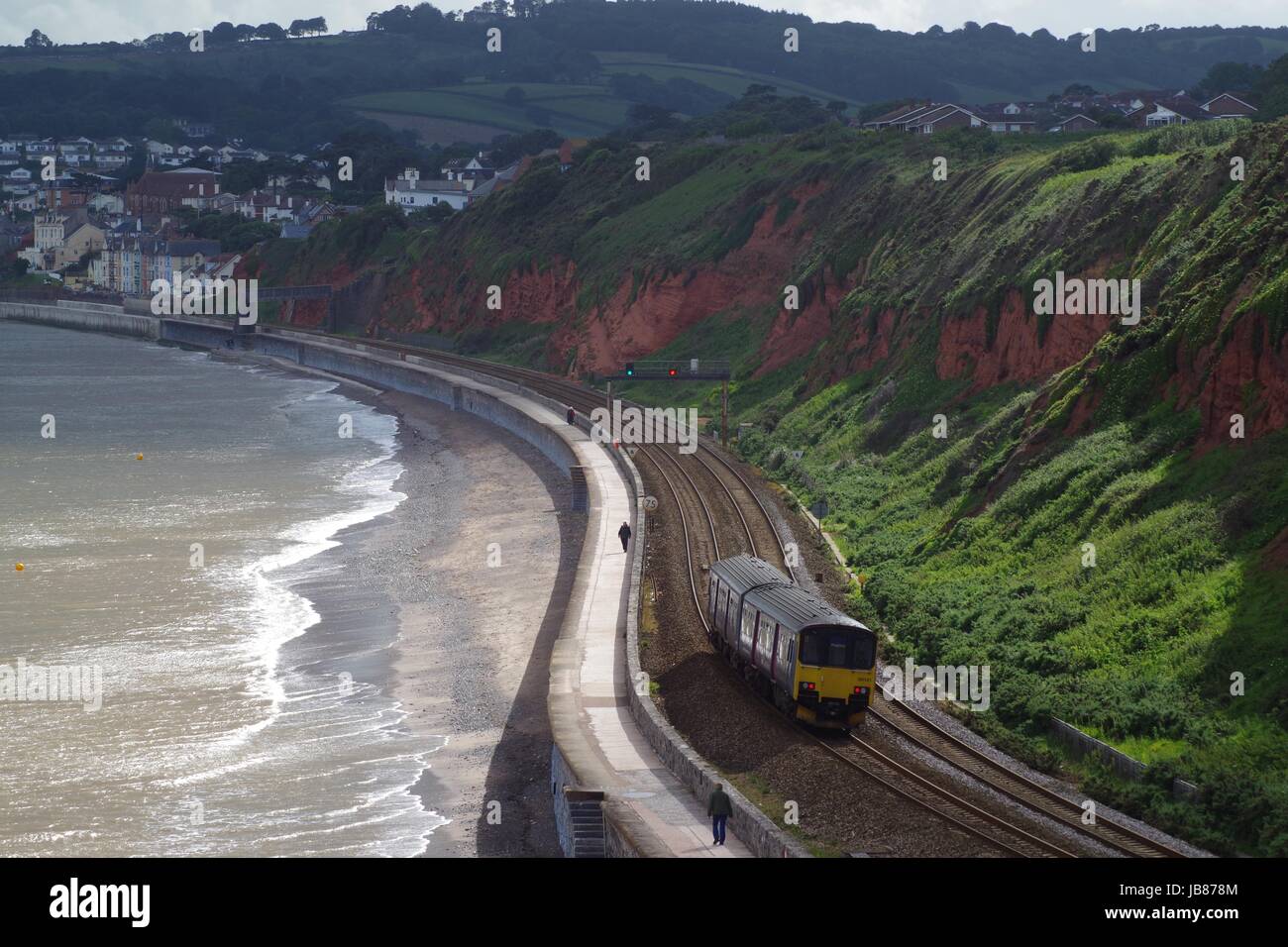 Train On Victorian Coastal "Riviera" Railway Line, Near The Town of ...