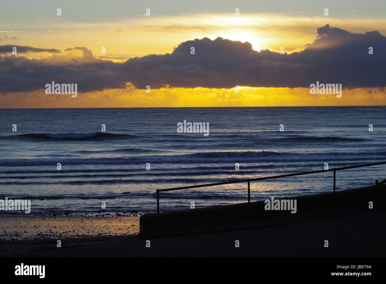 Golden Spring Sunrise above the North Sea. Aberdeen Beach, Scotland ...