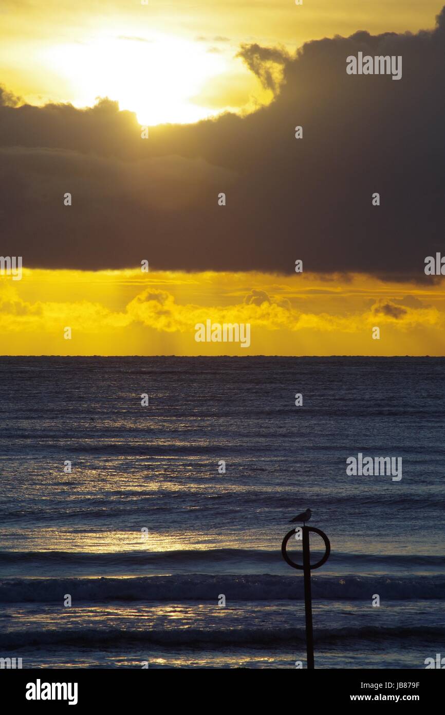 Golden Spring Sunrise above the North Sea. Aberdeen Beach, Scotland ...