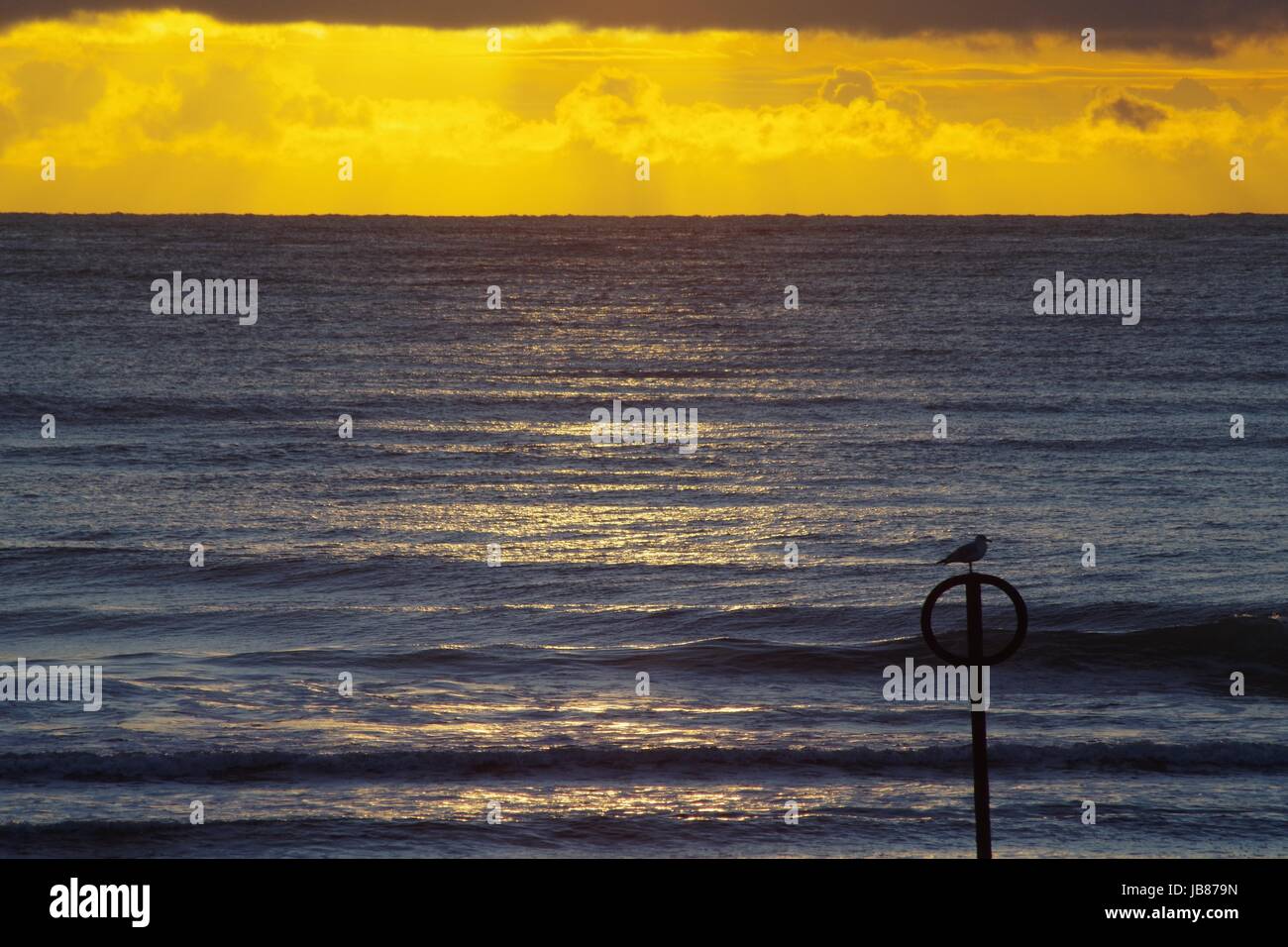 Golden Spring Sunrise above the North Sea. Aberdeen Beach, Scotland ...