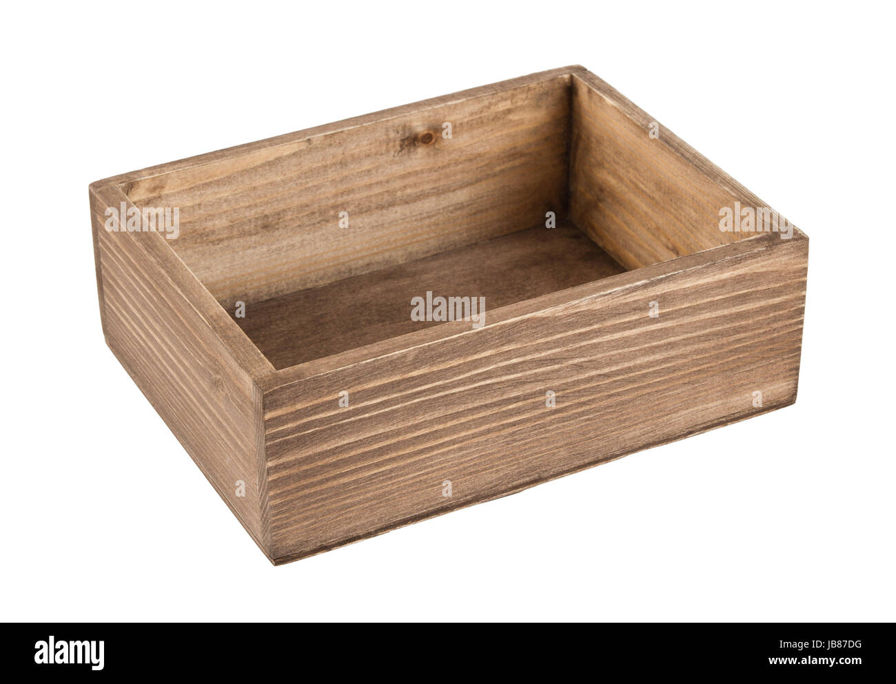 Empty wooden box isolated on white Stock Photo - Alamy