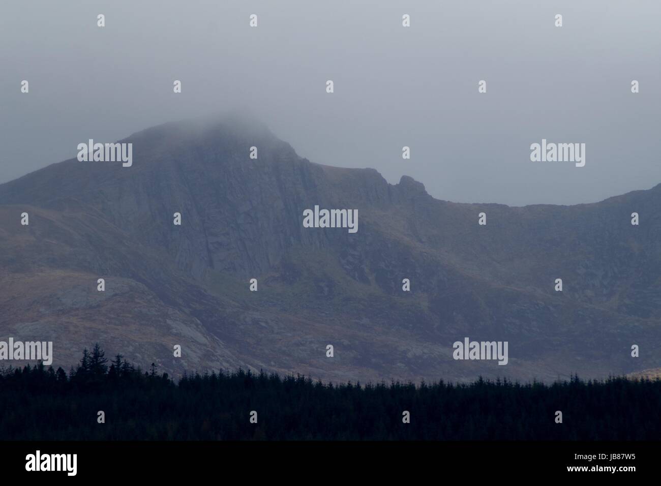 Cloudy Mountains in Moody Dramatic Scottish Landscape. Isle of Arran ...