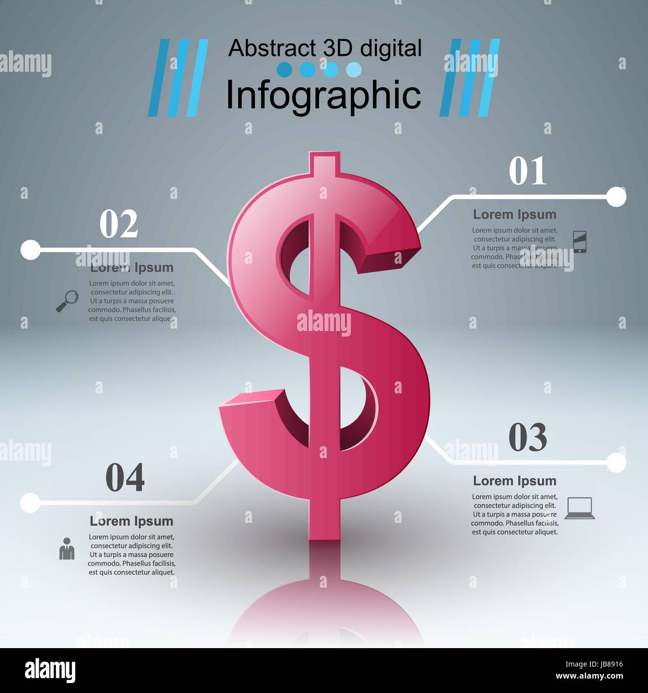 3D infographic design. Dollar icon Stock Vector Image & Art - Alamy