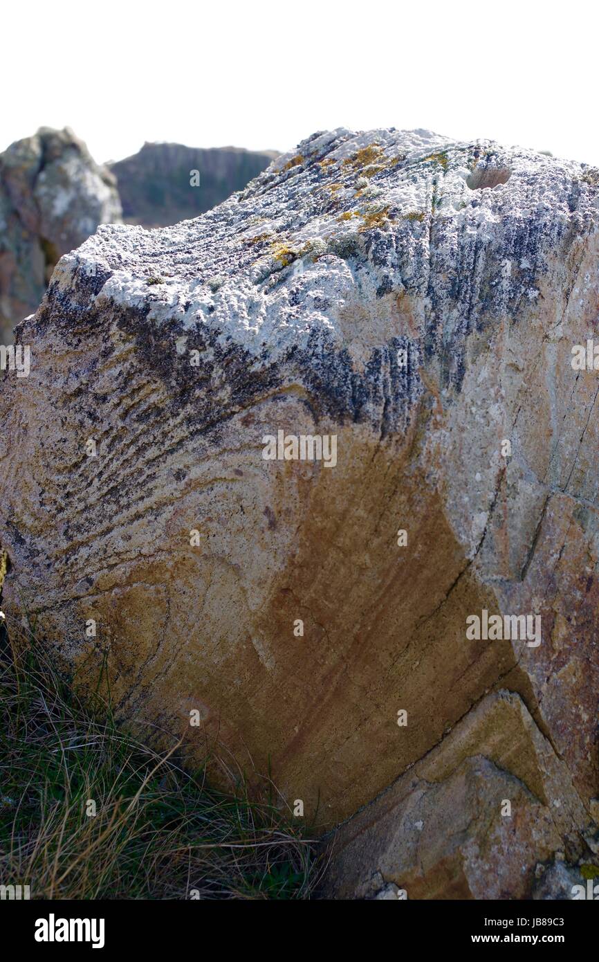 Interesting Flow Banded Rhyolite on the Beach just North of the Doon ...