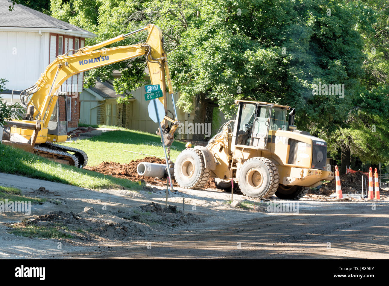 Road construction excavator construction loader hi-res stock ...
