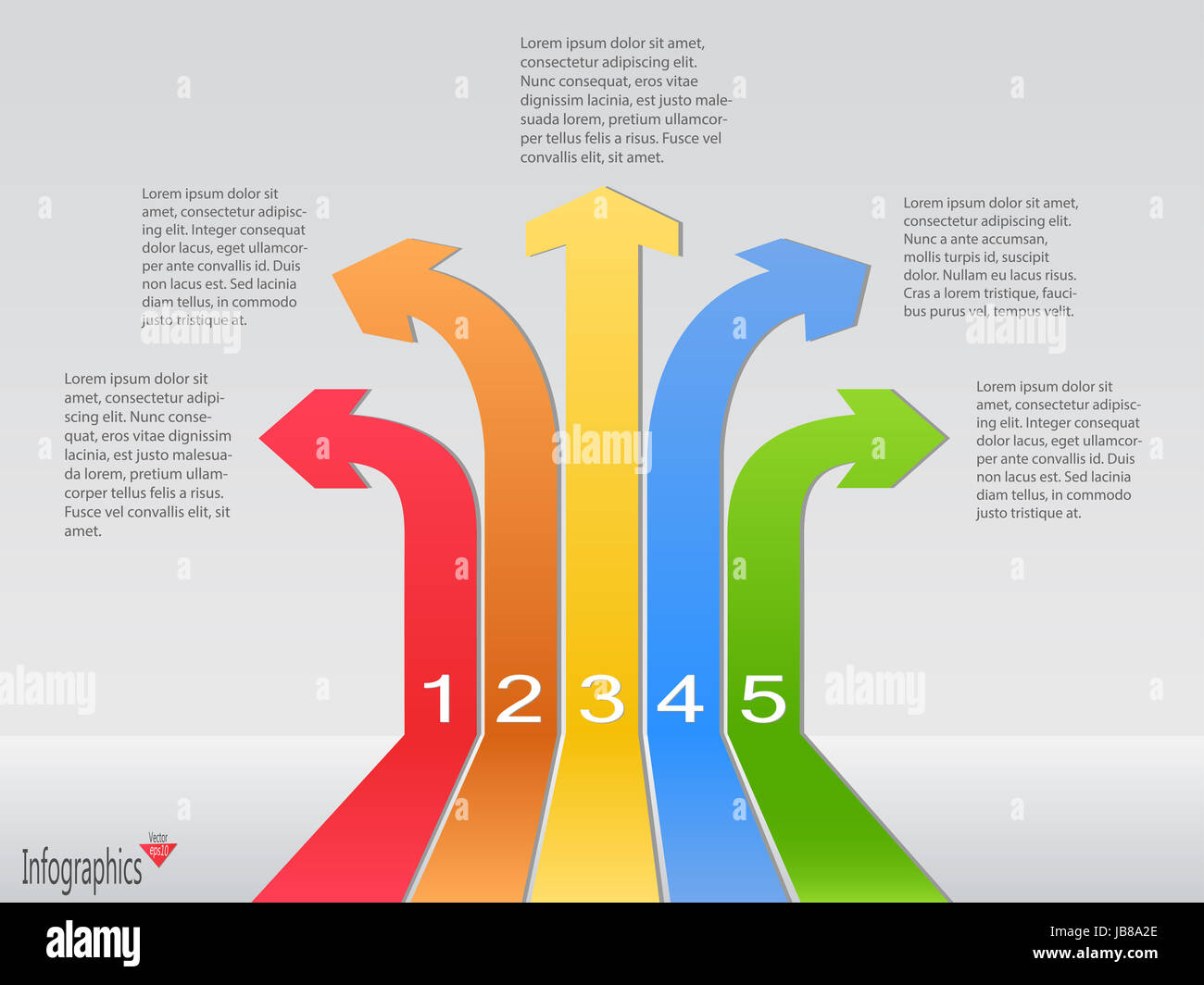 Illustration of infographic arrows with editable text Stock Photo - Alamy