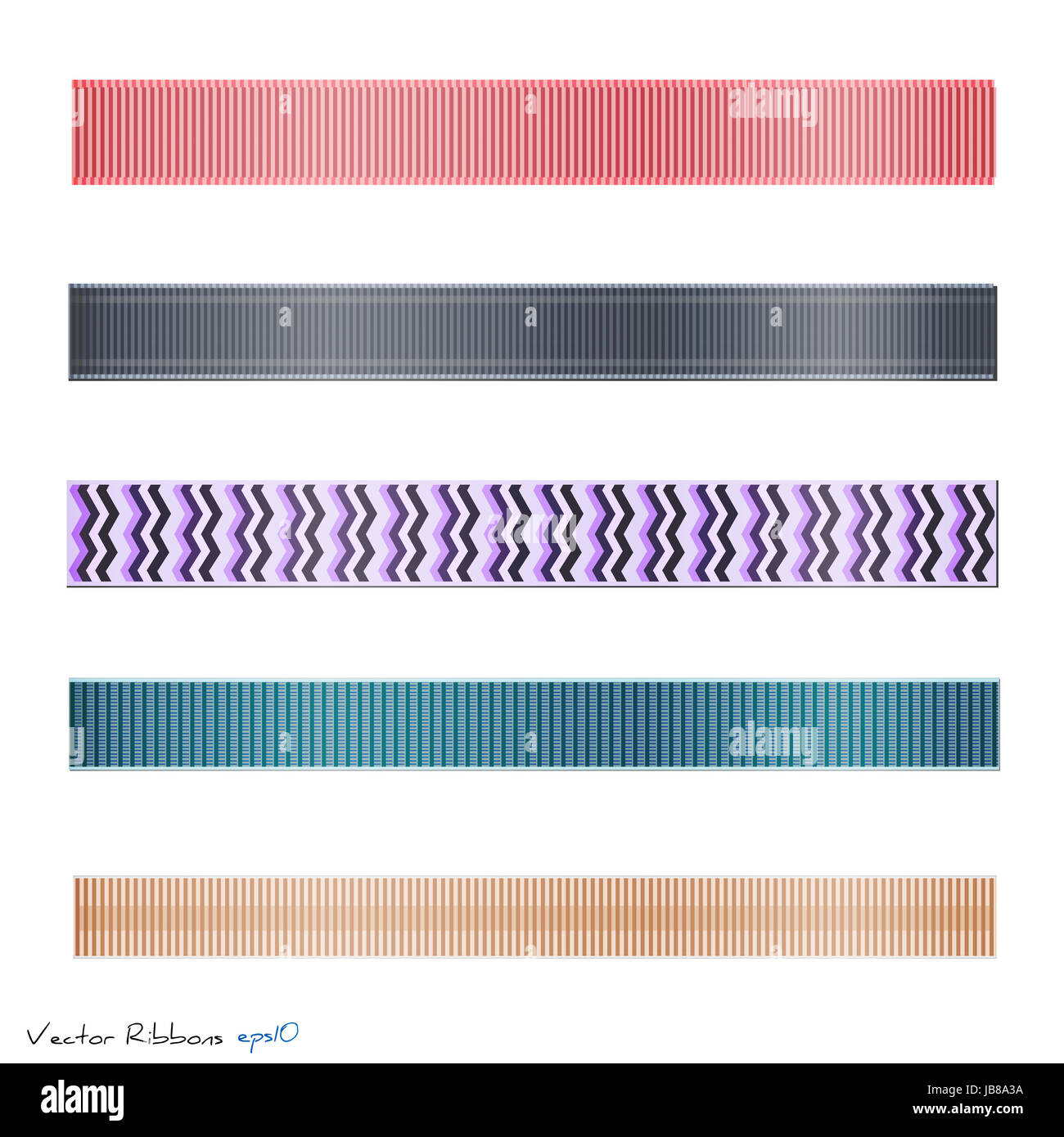 Illustration of various colorful ribbons isolated on a white background ...
