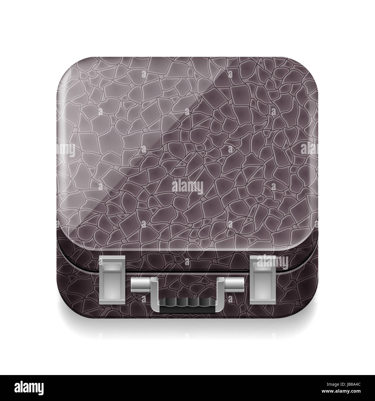 Illustration of shiny leather suitcase on white background Stock Photo ...