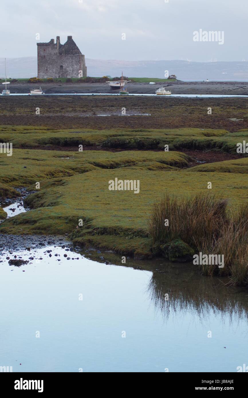 Lochranza Castle and Tidal Salt Marsh Pool, Early Morning, April 2017 ...