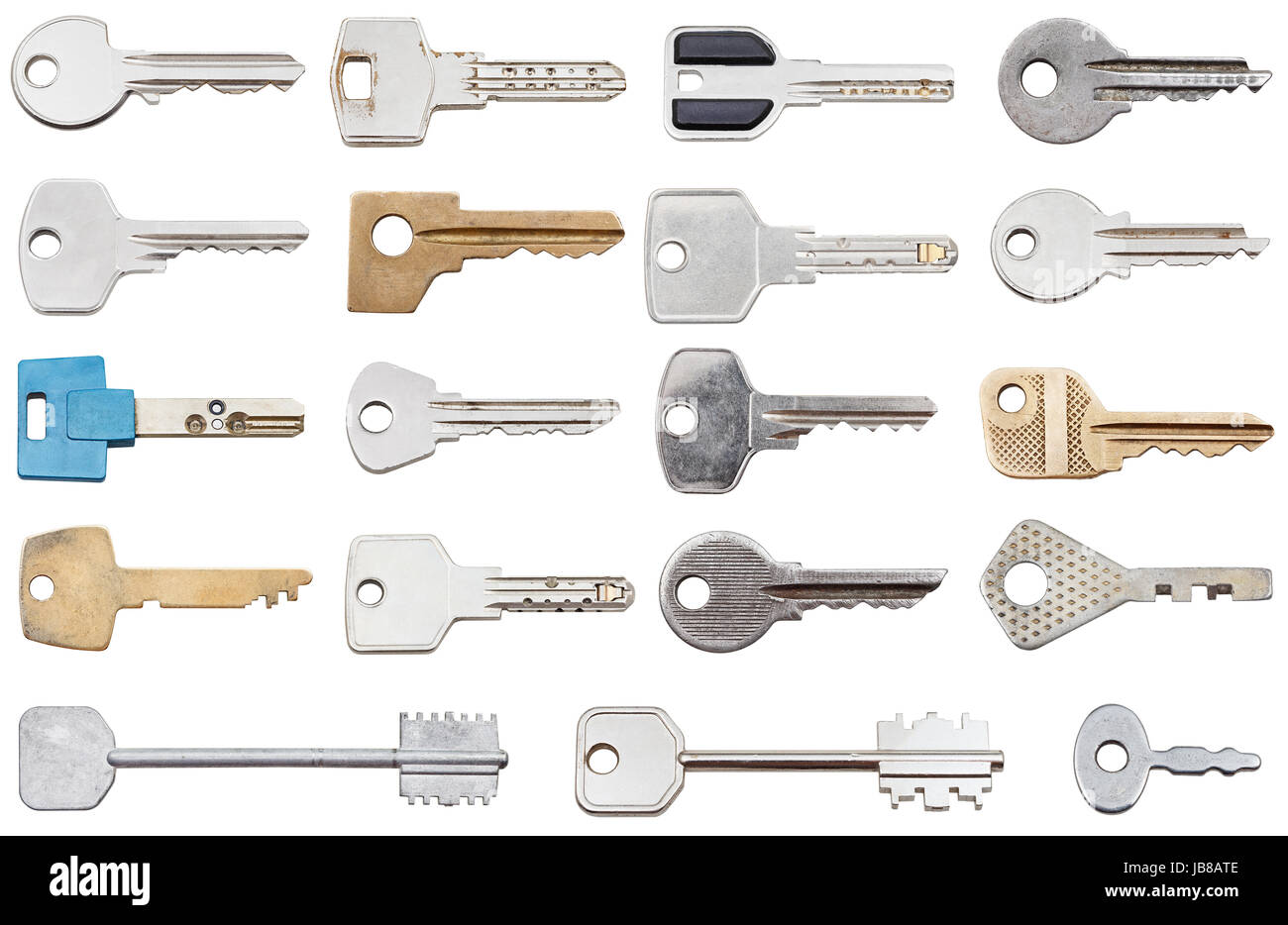 collection of different house keys isolated on white background Stock ...