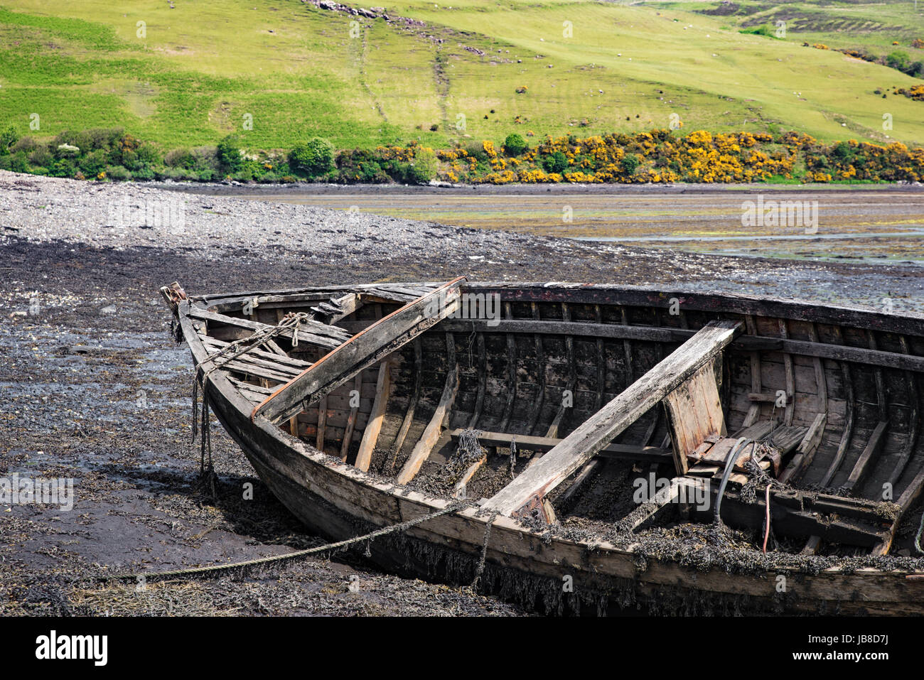 Old boat wreck on dry land hi-res stock photography and images - Alamy